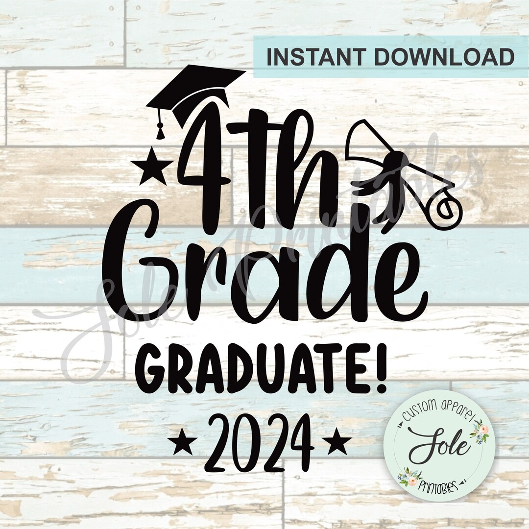 Graduación escolar de cuarto grado 2024 Graduado de 4to grado-Cricut ...