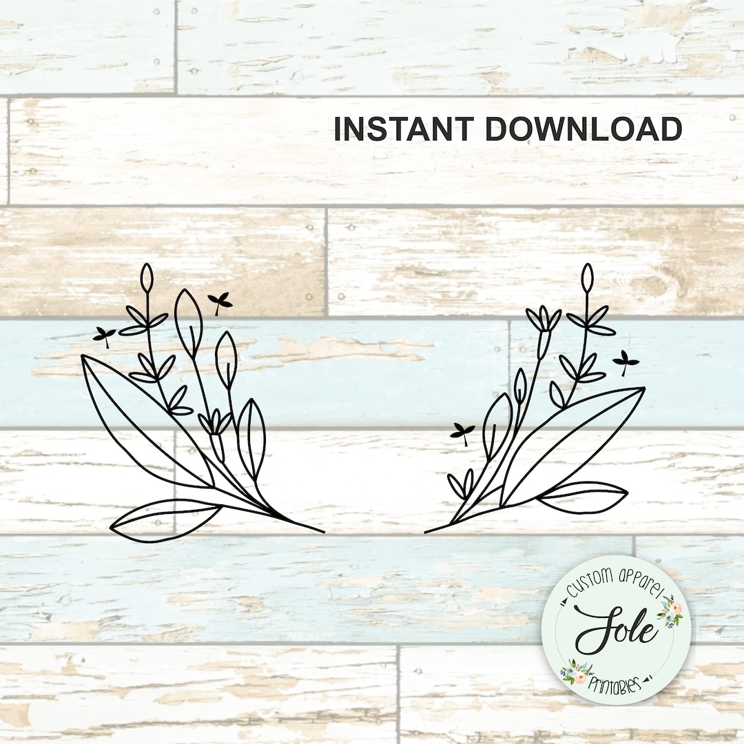 Rustic Floral Wreath SVG, PNG, Flourish Wreath Monogram, Cricut ...