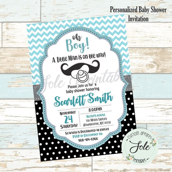 Mustache Baby Shower Invitation - Etsy