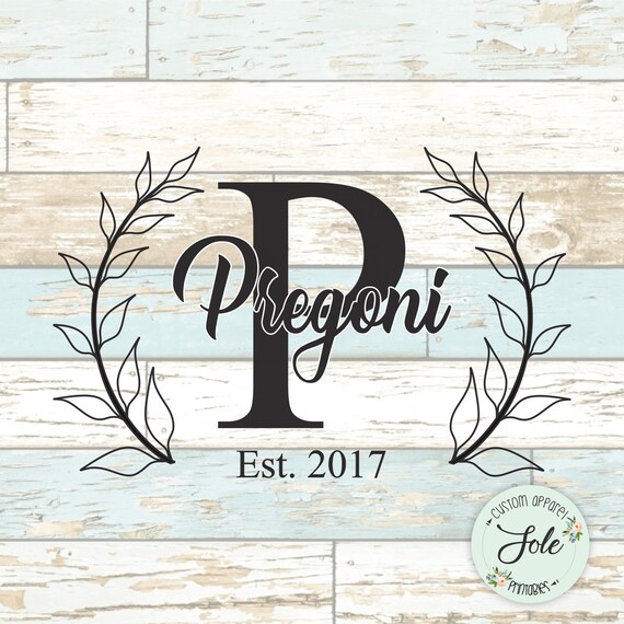 Personalized Family Last Name Monogram Wreath Letter - Etsy