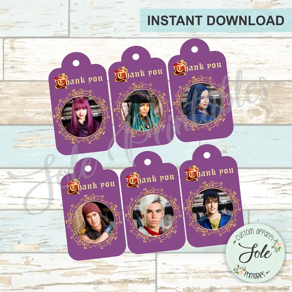 Descendants Thank You Tag - Etsy