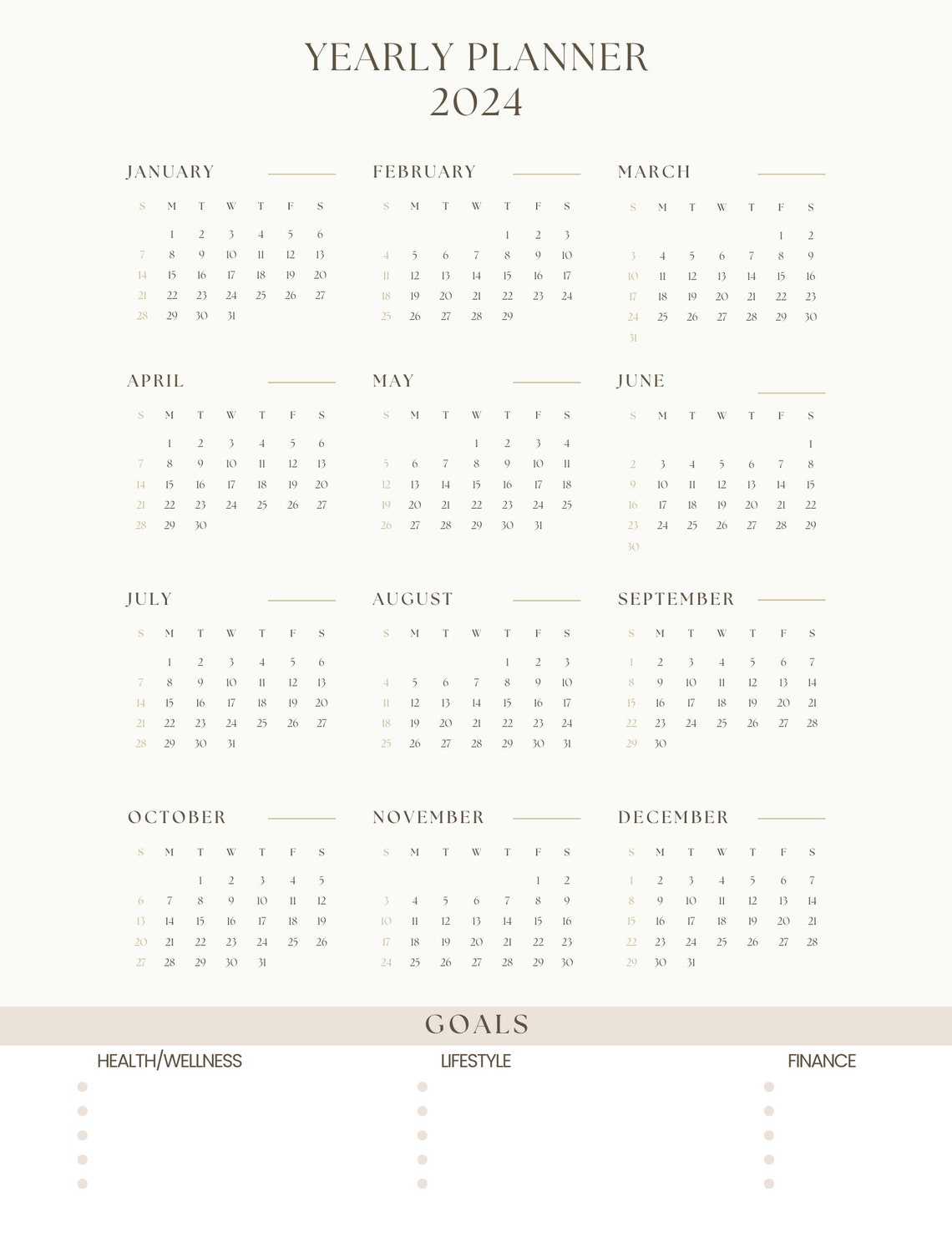 Printable 2024 Planner, 2024 Calander - Etsy