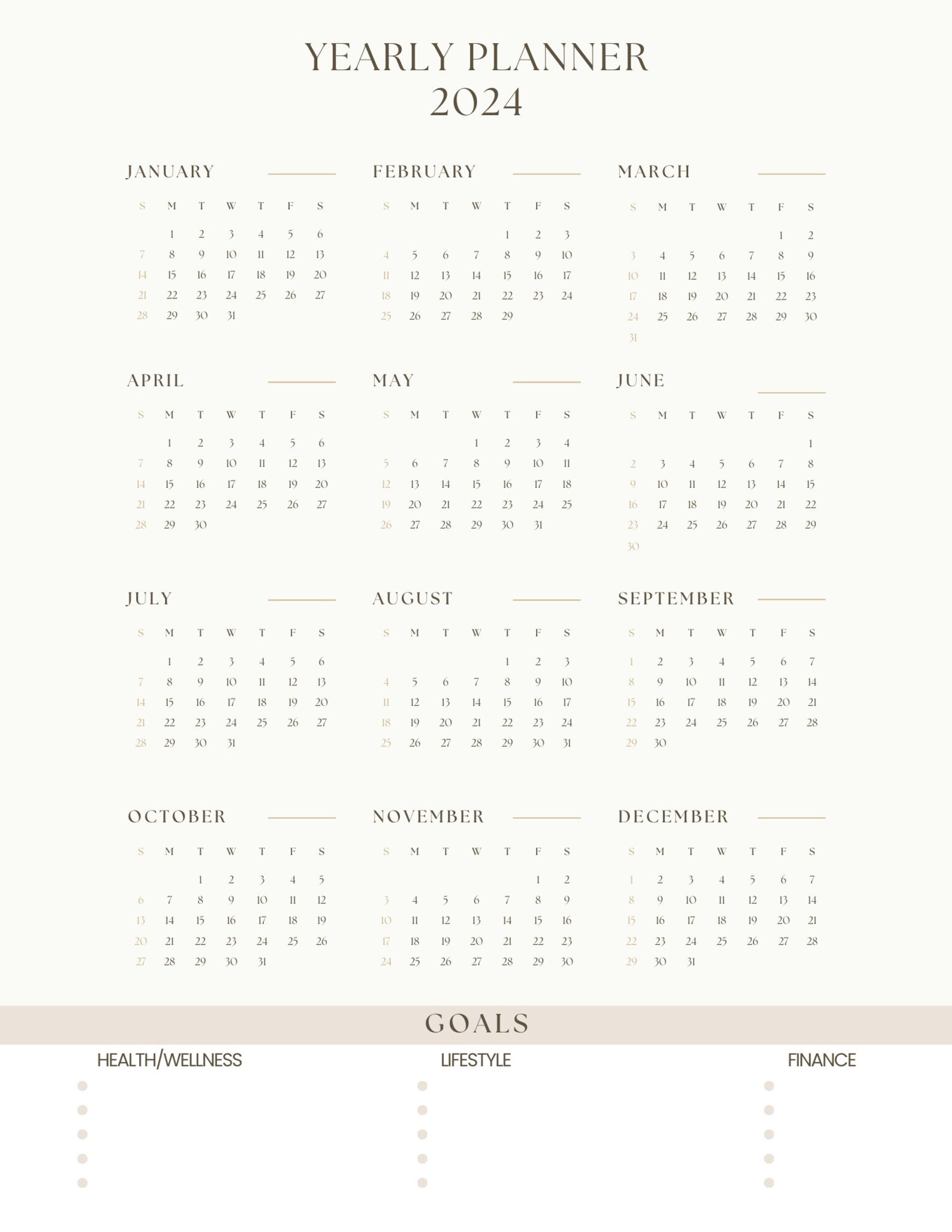 Printable 2024 Planner, 2024 Calander - Etsy