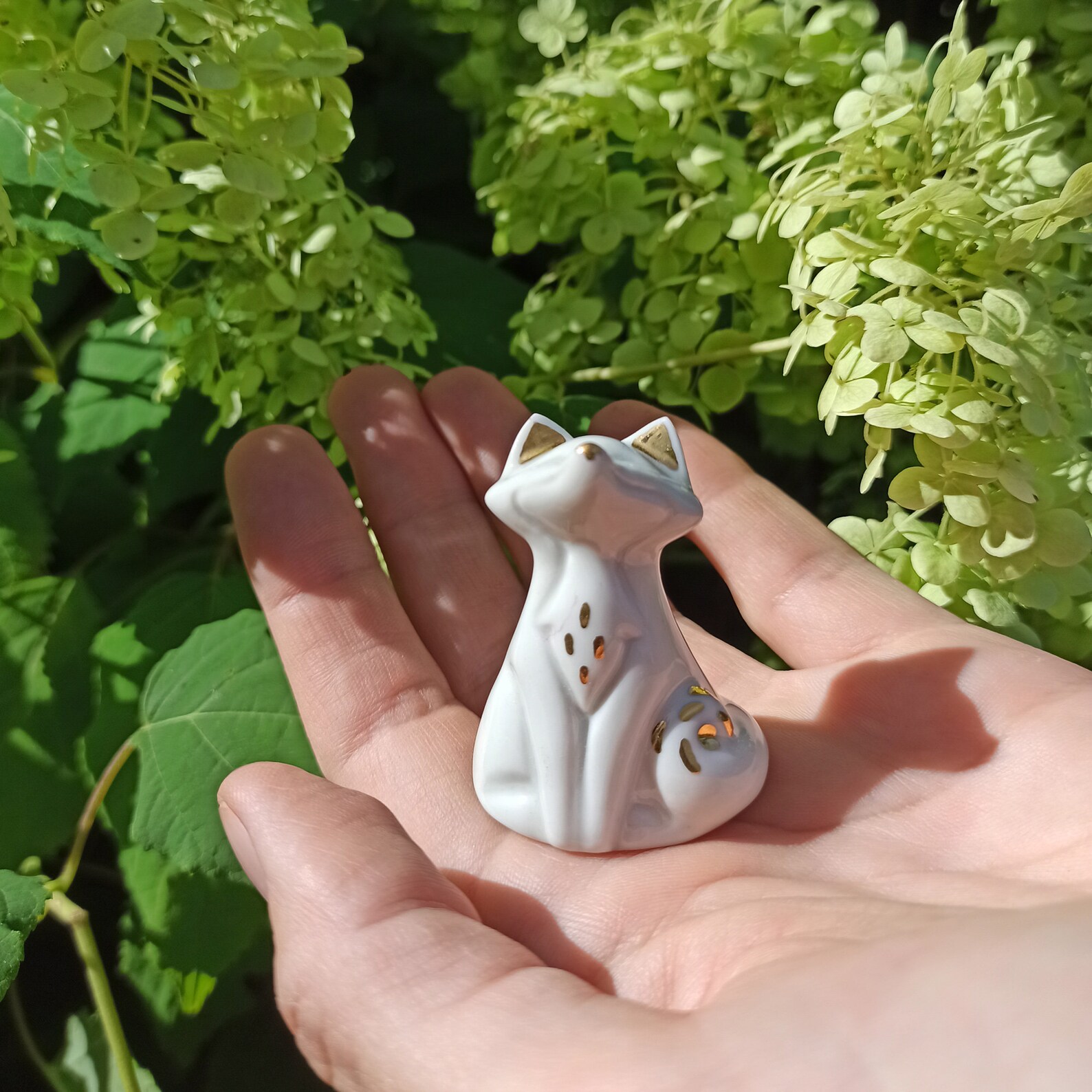 Fox Porcelain Figurine, Stand for Vertical Incense Sticks, Handmade ...