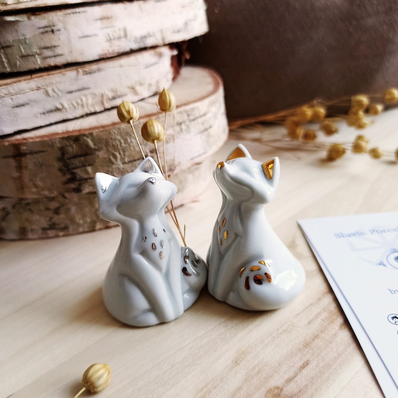 Fox Porcelain Figurine, Stand for Vertical Incense Sticks, Handmade ...