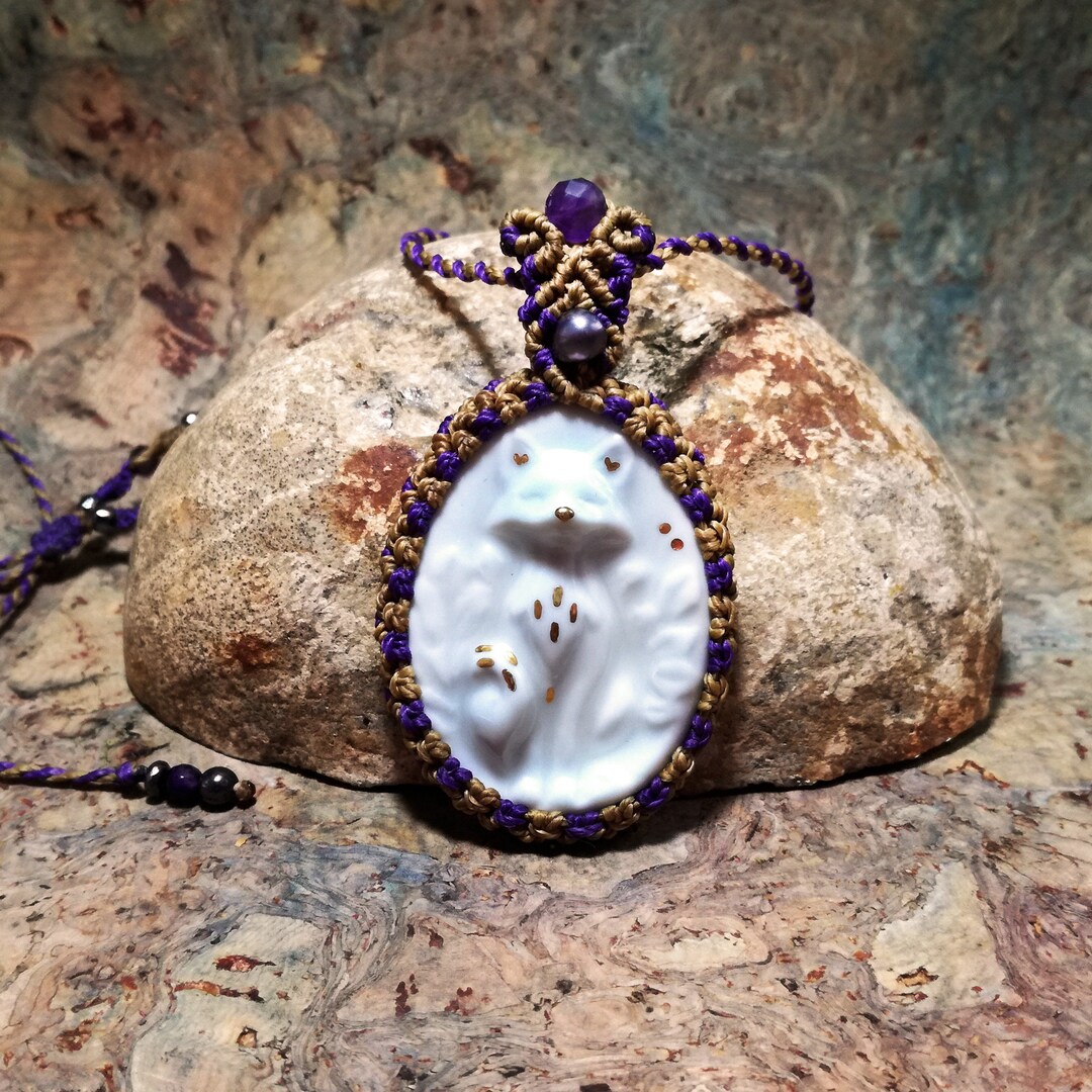 Cute Fox Portrait Porcelain Cameo Animal Jewelry - Etsy