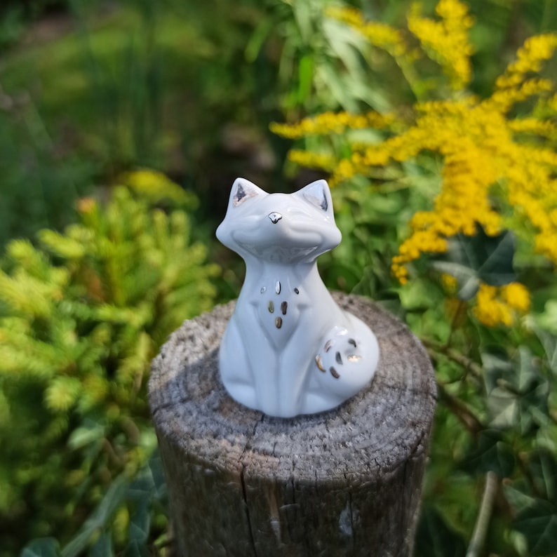 Fox Porcelain Figurine, Stand for Vertical Incense Sticks, Handmade ...