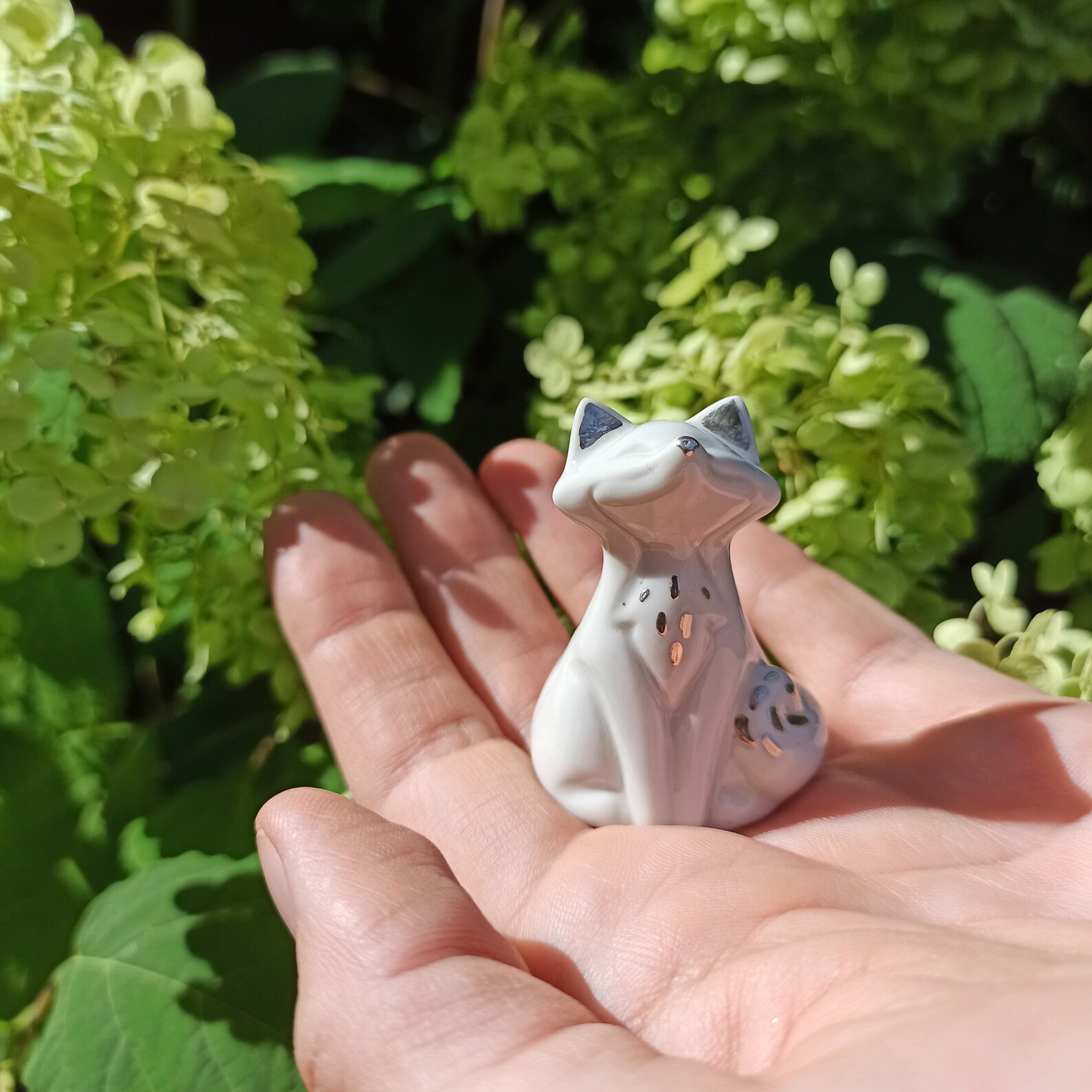 Fox Porcelain Figurine, Stand for Vertical Incense Sticks, Handmade ...