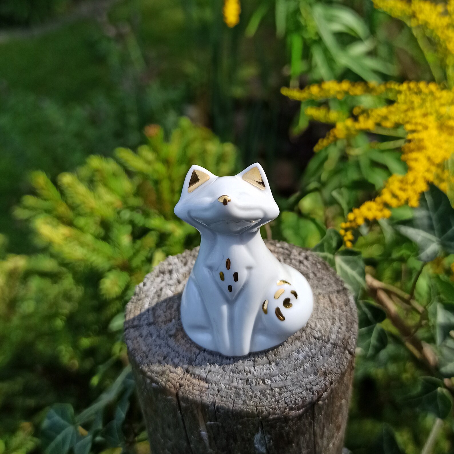 Fox Porcelain Figurine, Stand for Vertical Incense Sticks, Handmade ...