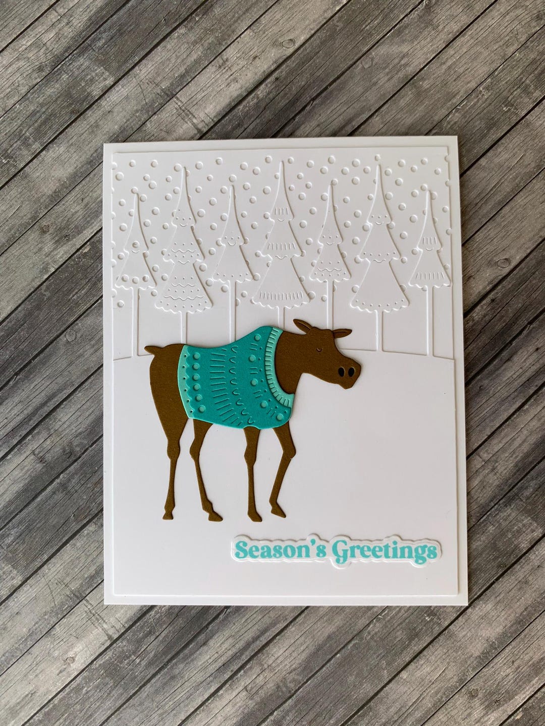 Season's Greetings Moose Card - Etsy