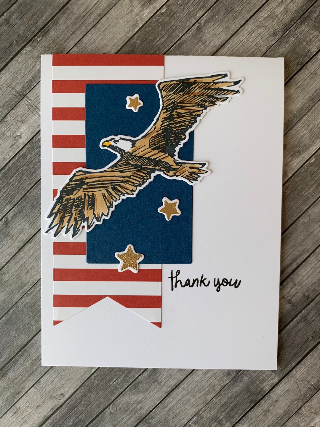 Patriotic Thank You Card - Etsy