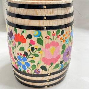 Hand Painted Matyo Design Wooden Barrel - Etsy