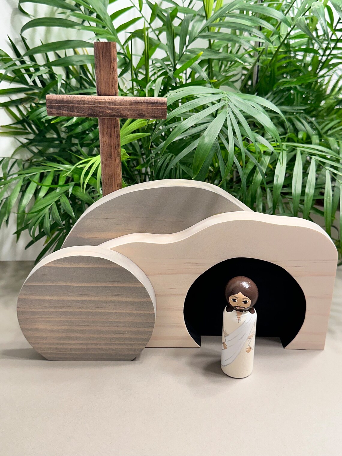 Empty Tomb and Hand Painted Resurrected Jesus Wooden Peg Doll - Etsy