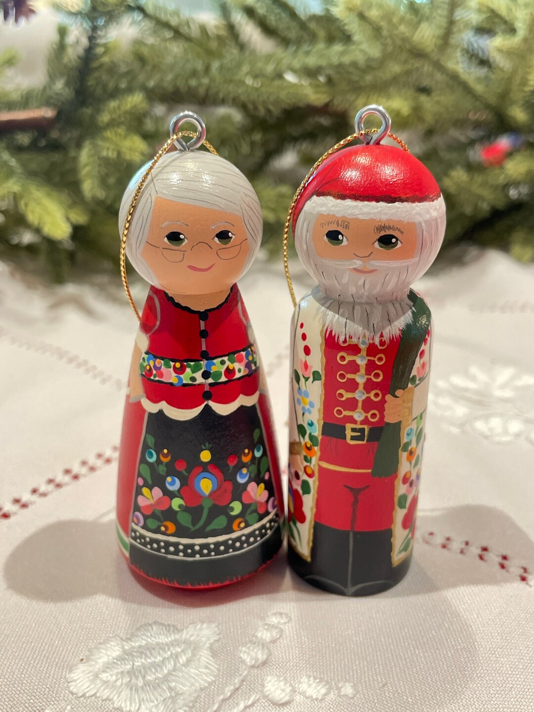 Hand Painted Mr. and Mrs. Matyo Clause Ornament - Etsy