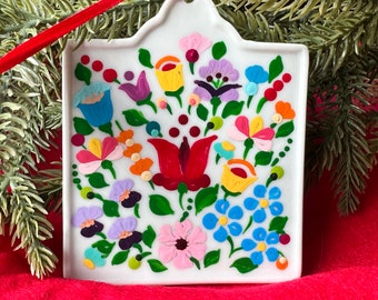 Hand Painted Hungarian Matyo Folk Art on Wood Earrings - Etsy