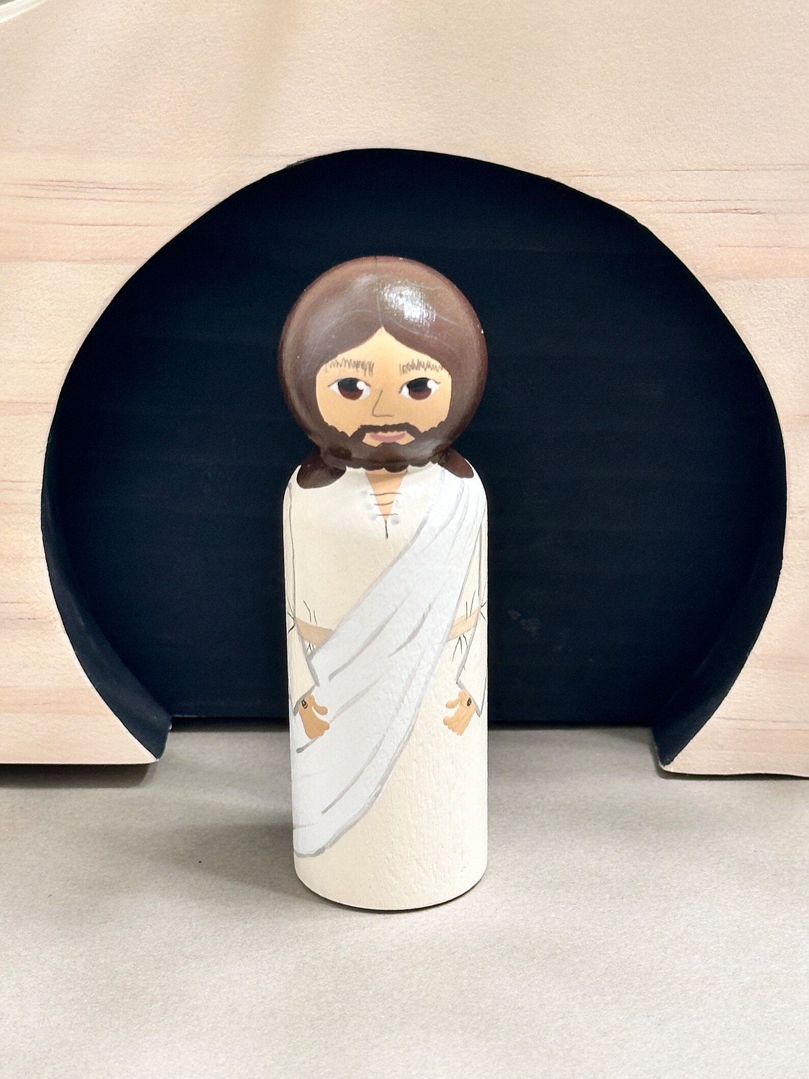 Empty Tomb and Hand Painted Resurrected Jesus Wooden Peg Doll - Etsy