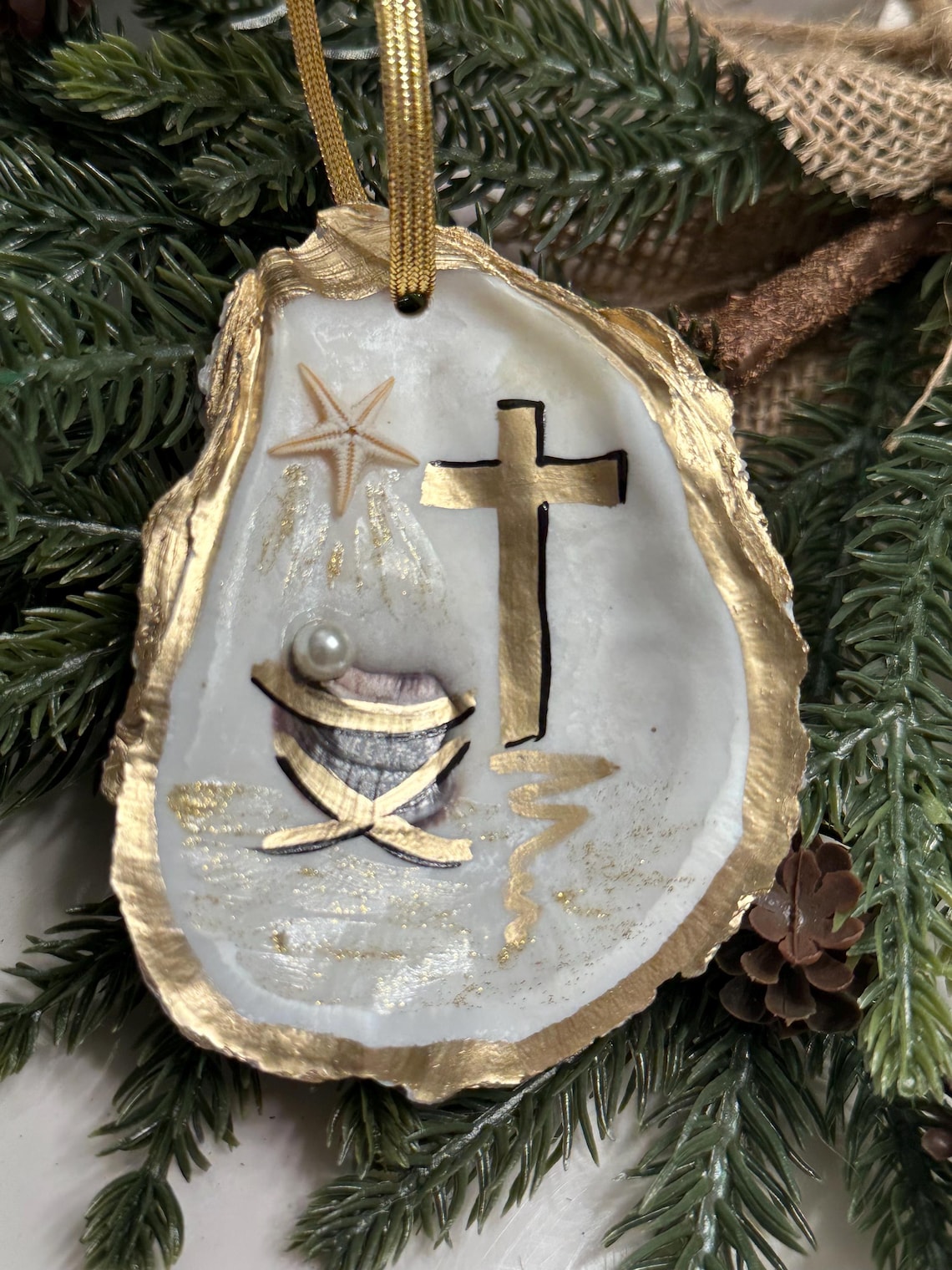 Hand Painted Oyster Shell - Etsy