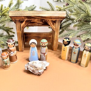 Hand Painted Peg Doll Nativity - Etsy