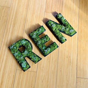Moss Art Letter – Wood Monogram With Succulent and Preserved Moss Wall ...