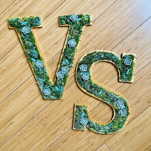 Moss Art Letter – Wood Monogram With Succulent and Preserved Moss Wall ...