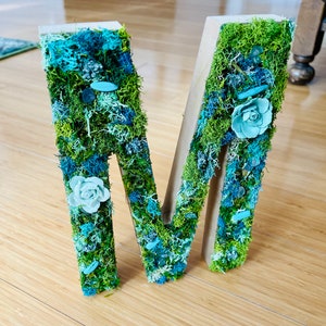 Succulent Letter, Moss Letter, Standing Wood Letter, Custom Monogram ...