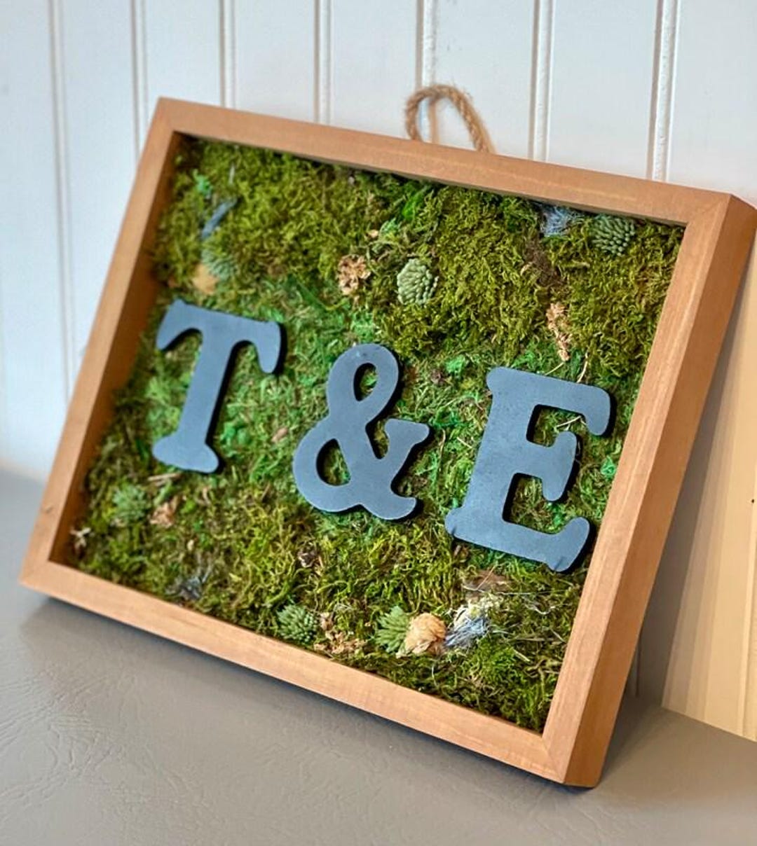 Custom Preserved Moss Name Sign – Personalized Framed Wall Art for ...