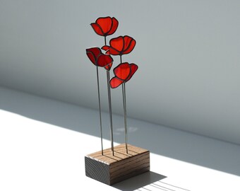 Stained Glass Poppy | Etsy