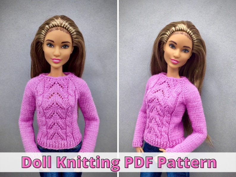 Kids' Crafts Cardigan Knitting Pattern for Barbie doll 11,5 inch doll ...