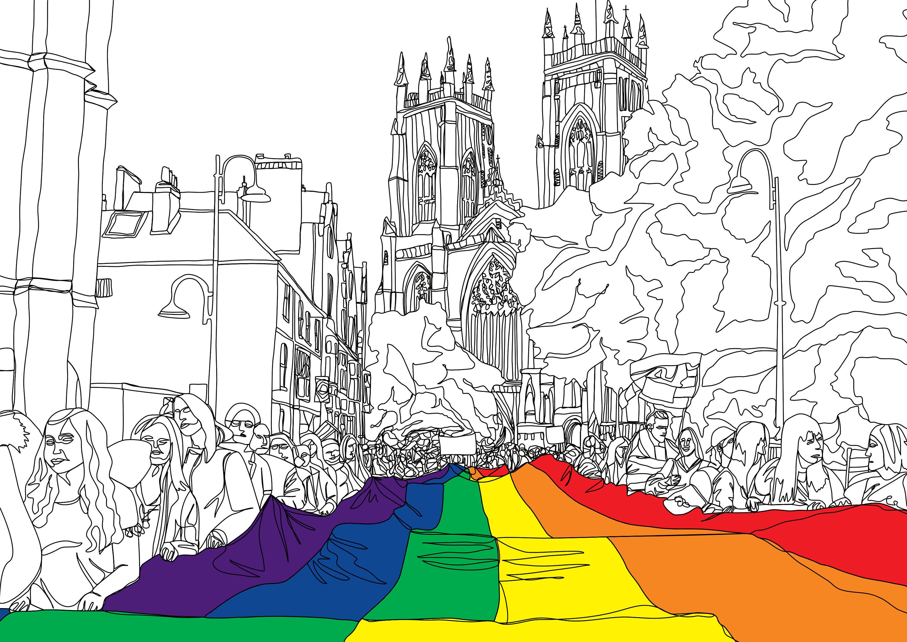 Line Art | York Minster | Landmark Print | Pride - Etsy UK