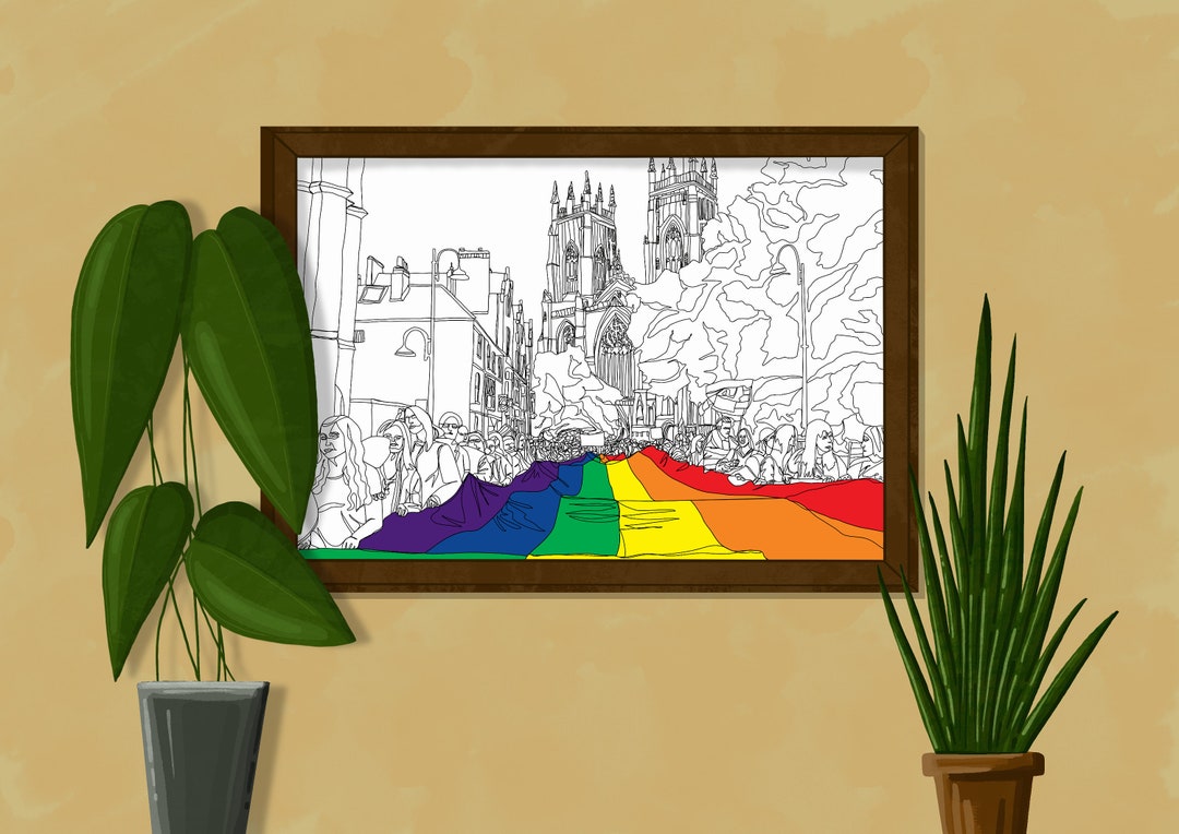 Line Art | York Minster | Landmark Print | Pride - Etsy UK
