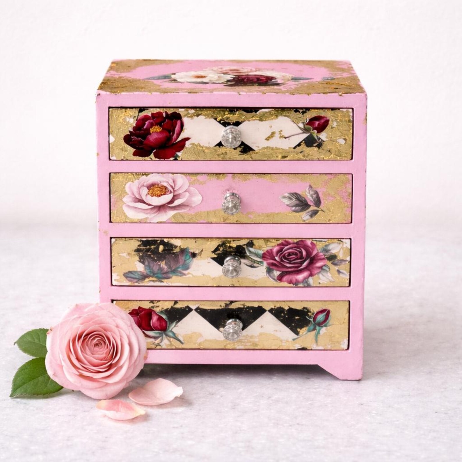 One of a Kind Unique Women’s Pink Upscale Jewelry Box Upcycled Vintage ...