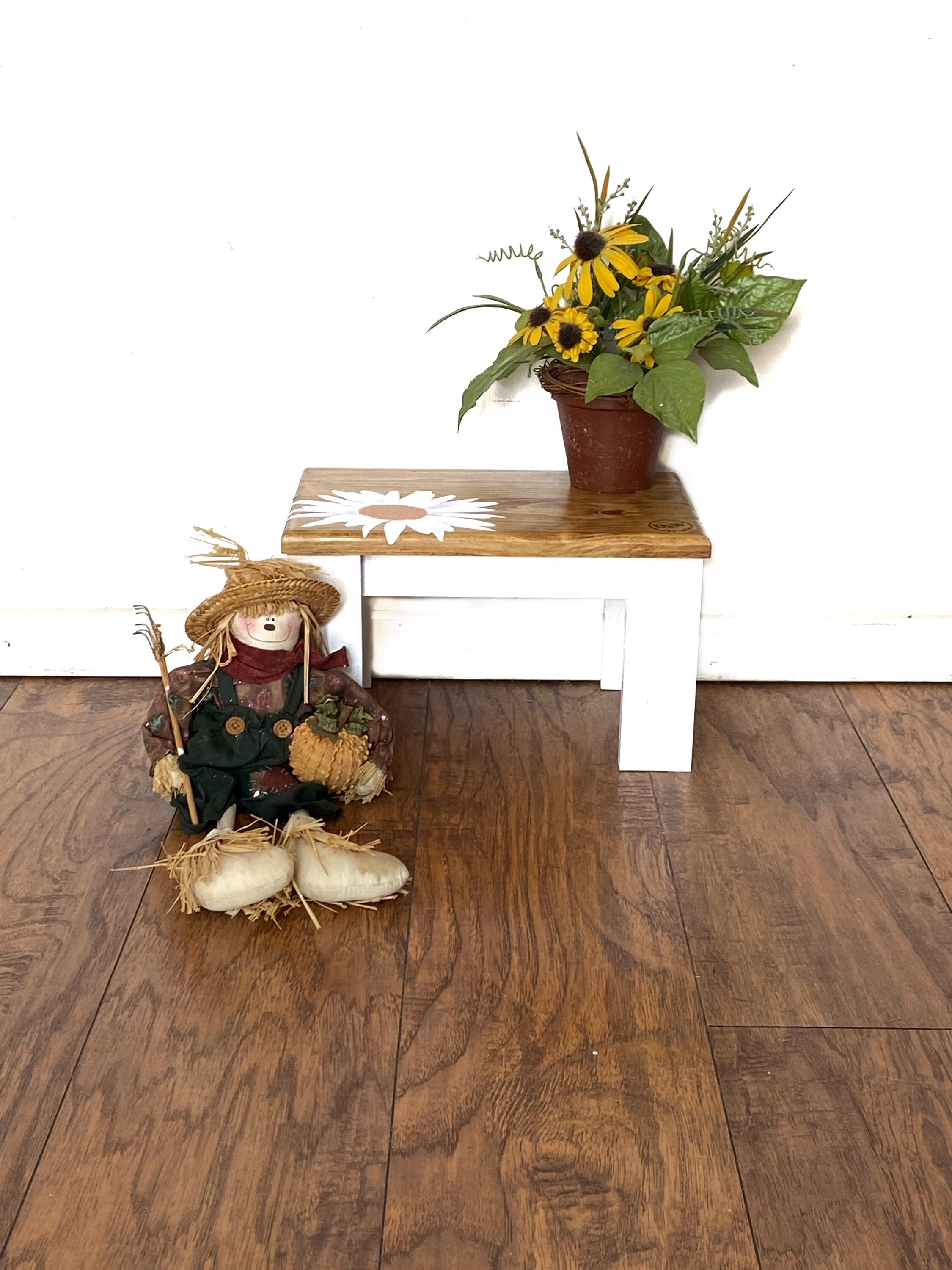 Rustic Farmhouse Style Stained Wood Wooden Stepstool Step | Etsy