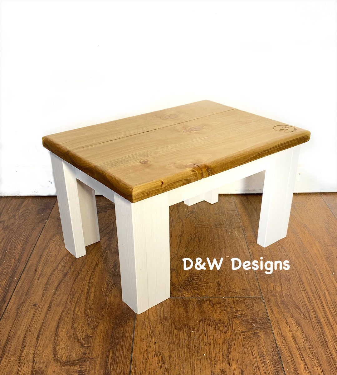 Rustic Farmhouse Style Stained Wood Wooden Stepstool Step Stool - Etsy