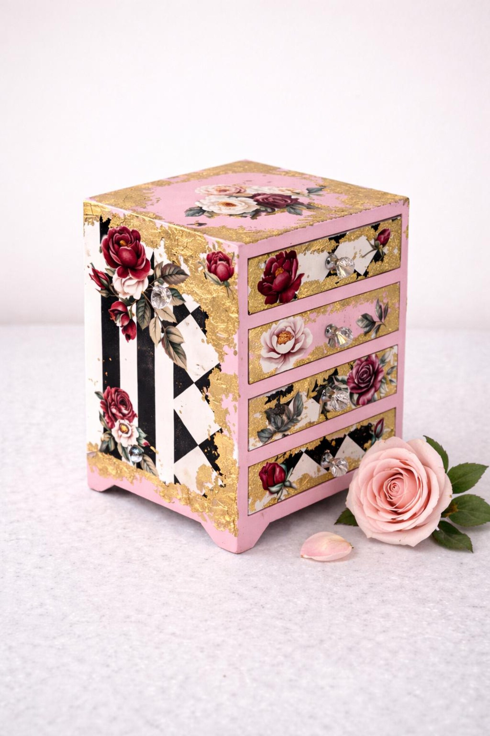 One of a Kind Unique Women’s Pink Upscale Jewelry Box Upcycled Vintage ...