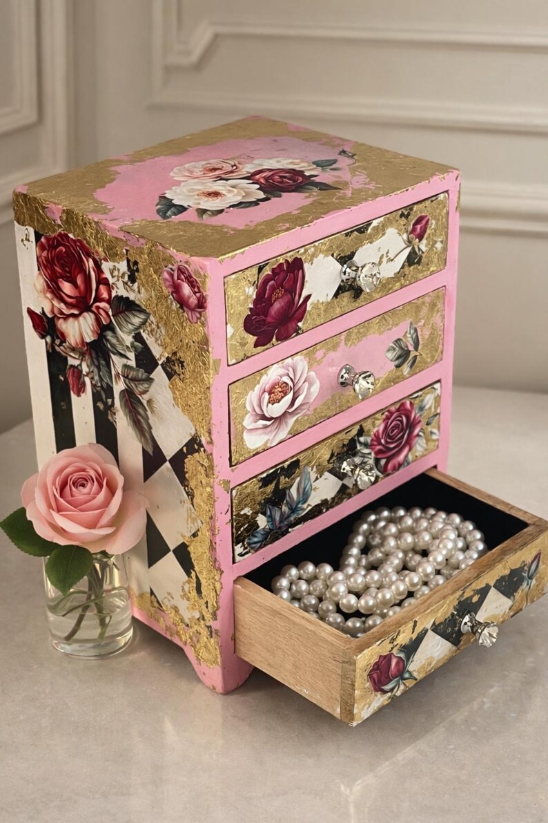 One of a Kind Unique Women’s Pink Upscale Jewelry Box Upcycled Vintage ...