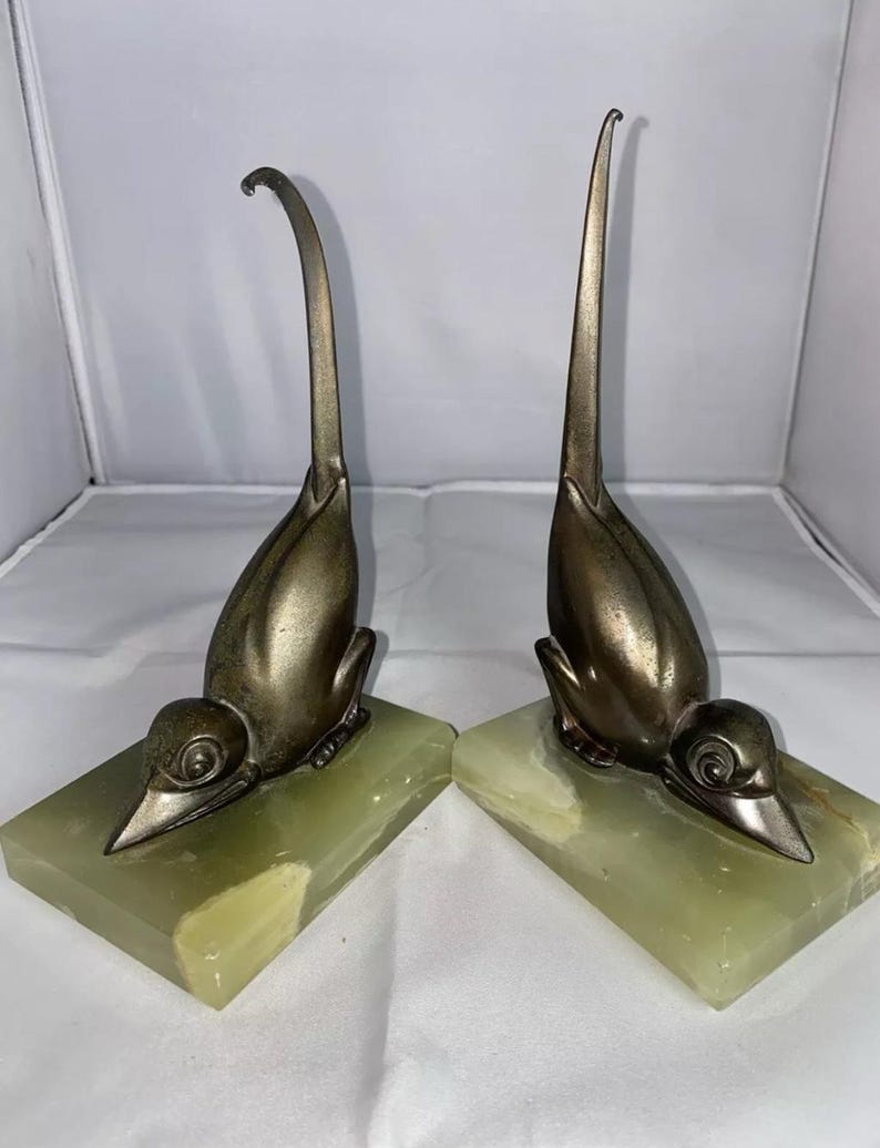 Marcel Bouraine Art Deco Bronze Bird Bookends 1930s - Etsy