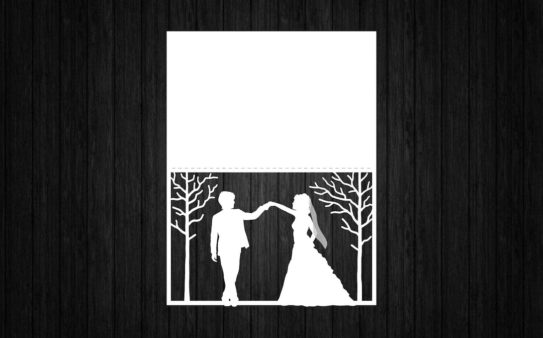Couple Under the Tree Card SVG PNG for Cricut and Silhouette, Wedding ...