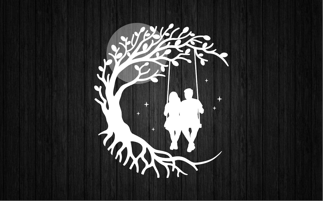 Couple Tree Swing SVG PNG for Cricut and Silhouette, Couple Template ...