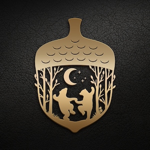 Dancing Bears Inside Acorn SVG PNG for Cricut and Silhouette, Bears ...