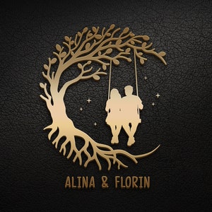 Couple Tree Swing SVG PNG for Cricut and Silhouette, Couple Template ...