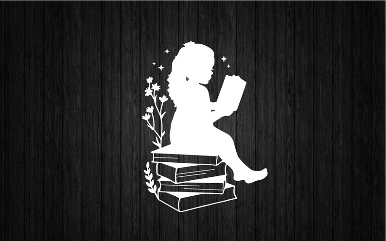 Girl Reading SVG PNG for Cricut and Silhouette Book Lover - Etsy