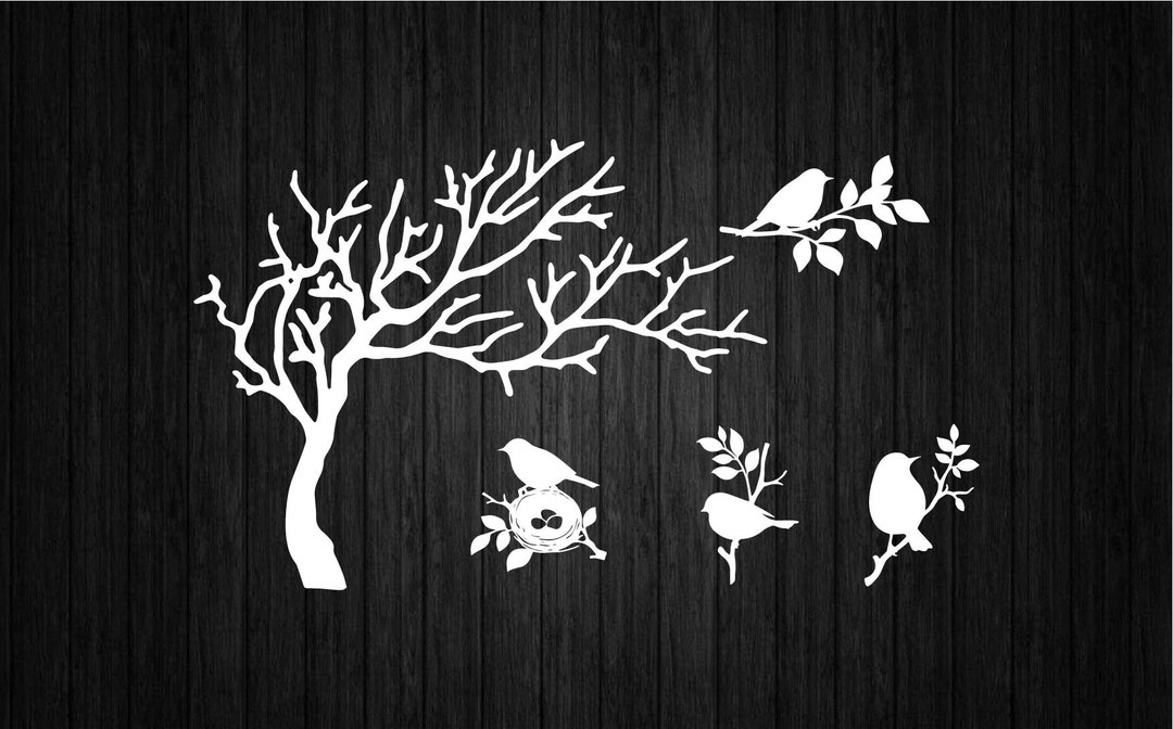 Birds on Branches Bundle SVG PNG for Cricut and Silhouette, Birds ...