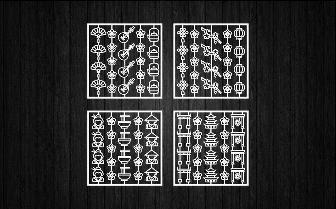 4 Cards Bundle SVG PNG for Cricut and Silhouette, Card Pattern Svg ...