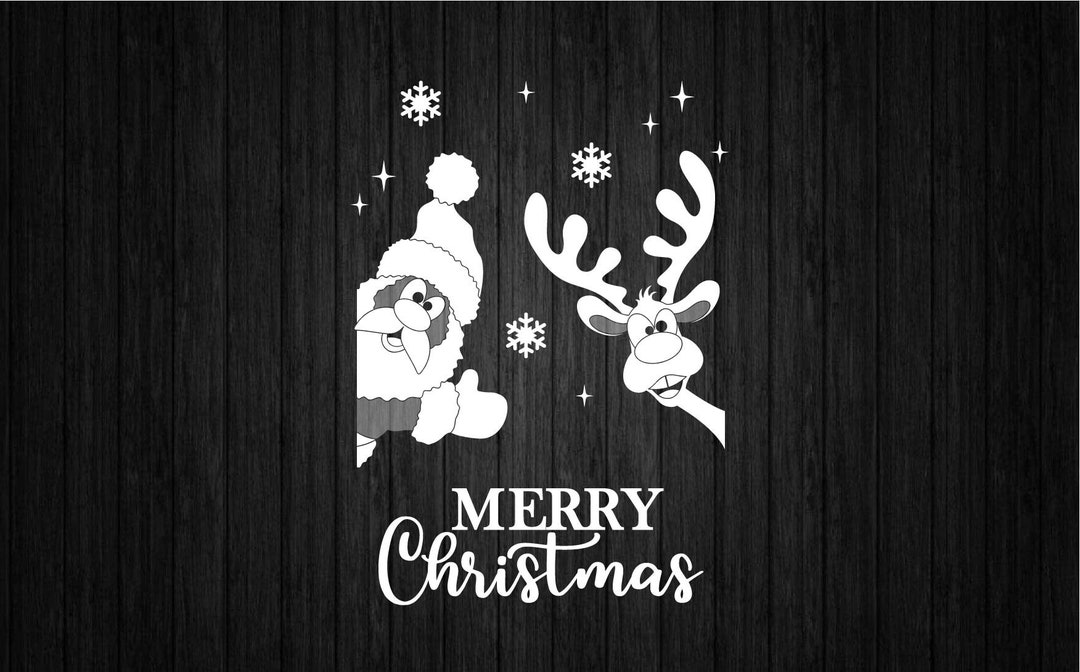 Merry Christmas Santa and Rudolph SVG PNG for Cricut and Silhouette ...