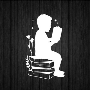 Boy Reading SVG PNG for Cricut and Silhouette, Book Lover Svg, Love ...