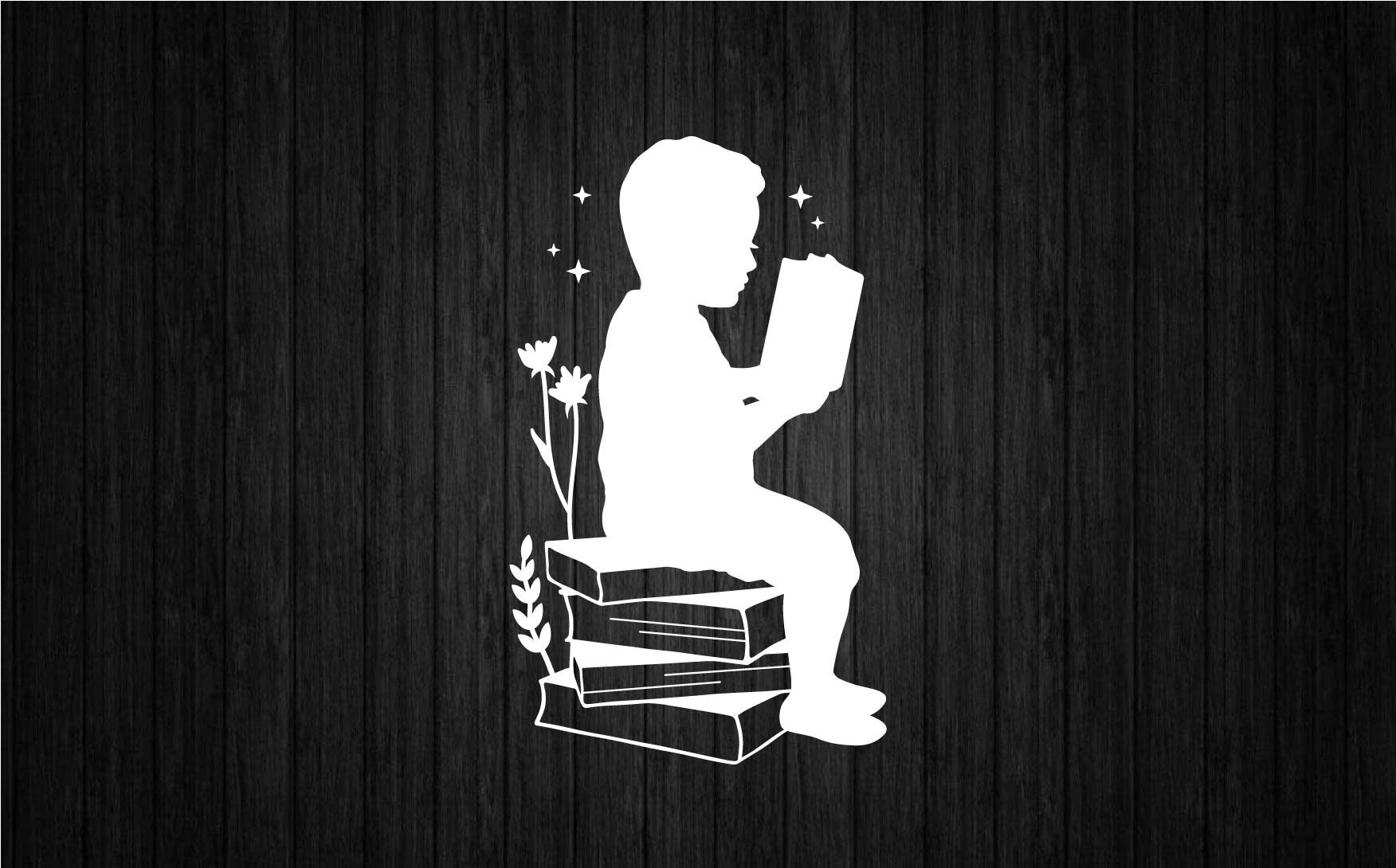 Boy Reading SVG PNG for Cricut and Silhouette, Book Lover Svg, Love ...