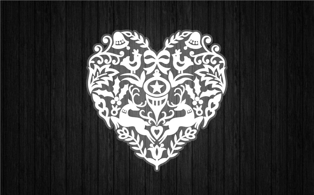 Beautiful Christmas Heart SVG PNG for Cricut and Silhouette - Etsy
