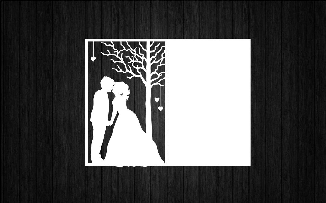 Couple Under the Tree Card SVG PNG for Cricut and Silhouette, Wedding ...