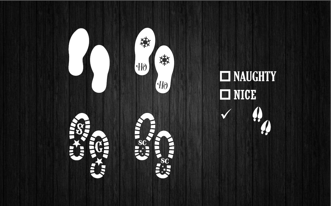 Huellas de Santa SVG PNG para Cricut y Silhouette, Santa File Cut ...