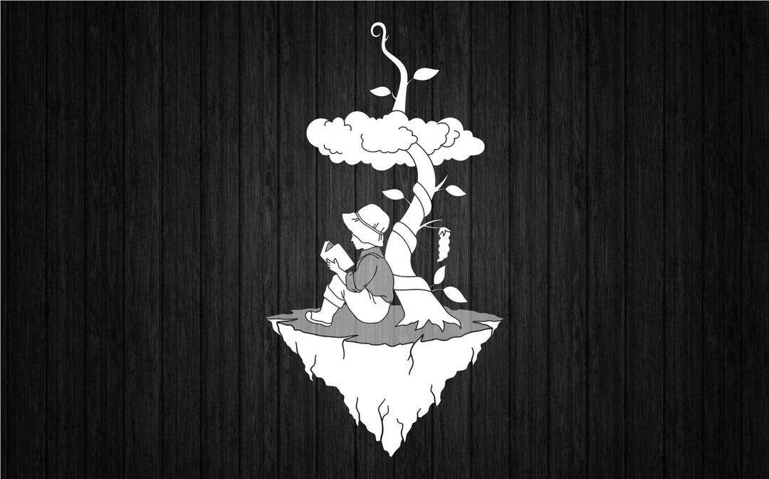 Jack and the Beanstalk SVG PNG for Cricut and Silhouette, Child Reading ...